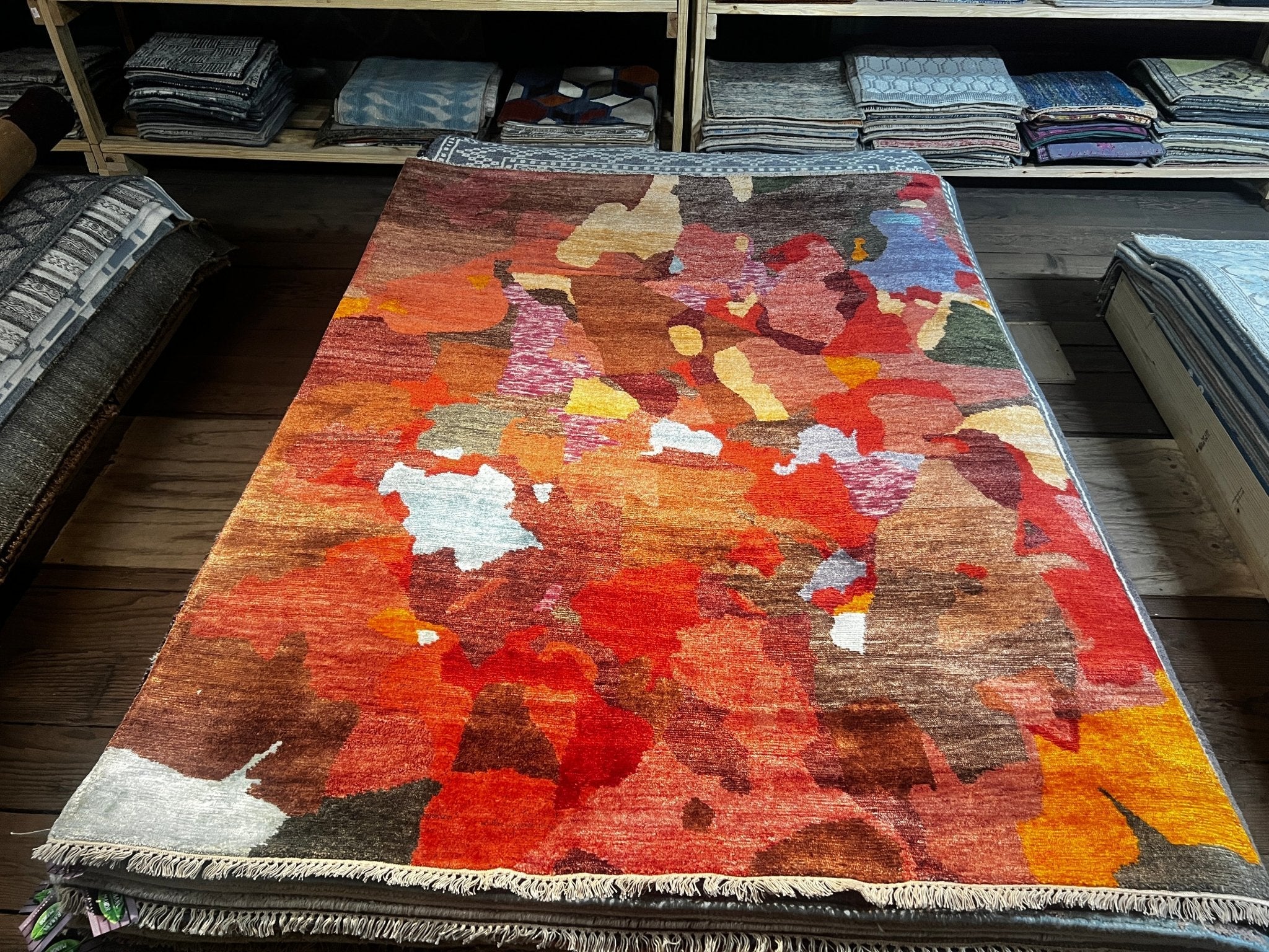 Anthony Hayes 5X6.6 Hand-Knotted Modern Rug Red Multi-Colored (Various